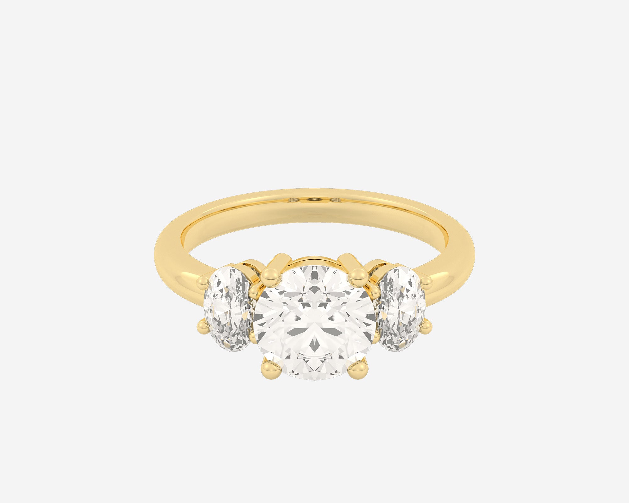 3 Stone Round Cut Engagement Rings
